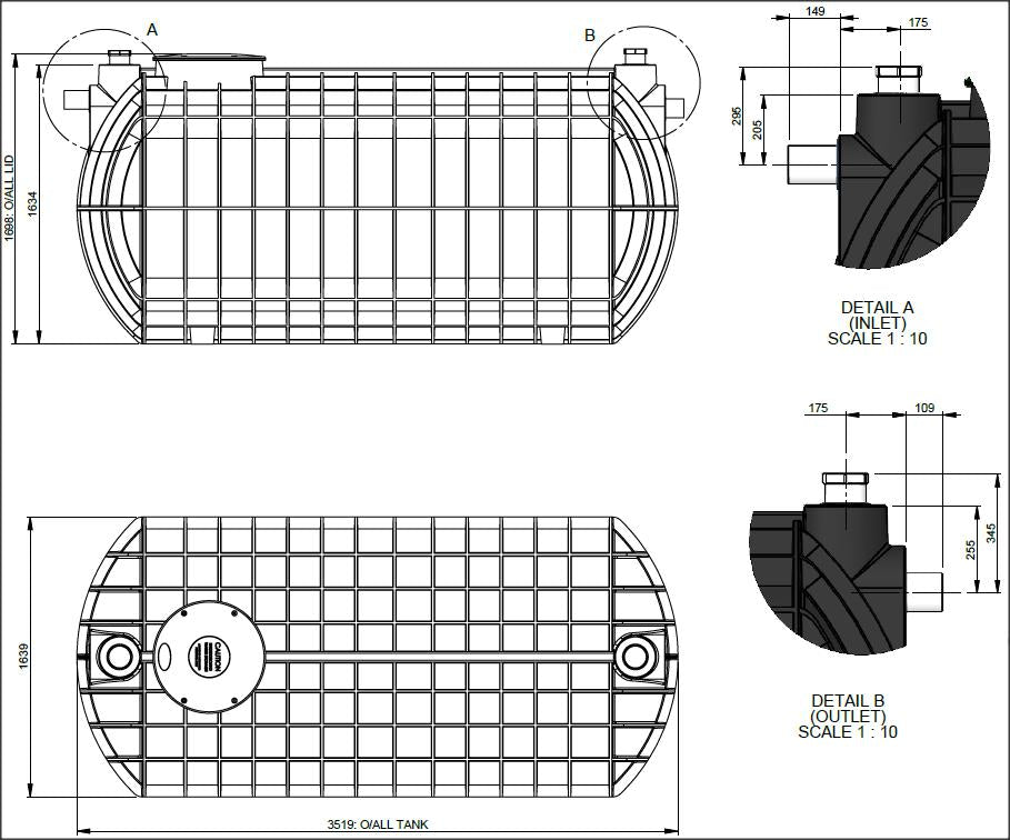 3,100 Litre Polymaster Septic Tank — AG Superstore